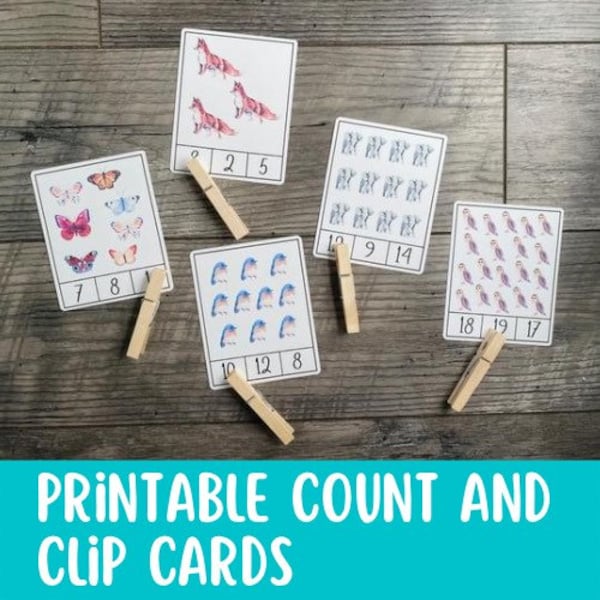 Count and Clip Cards - Etsy