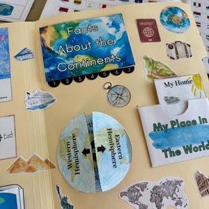 Continents and Oceans Lapbook Kit, Journaling Notebook - Etsy Australia