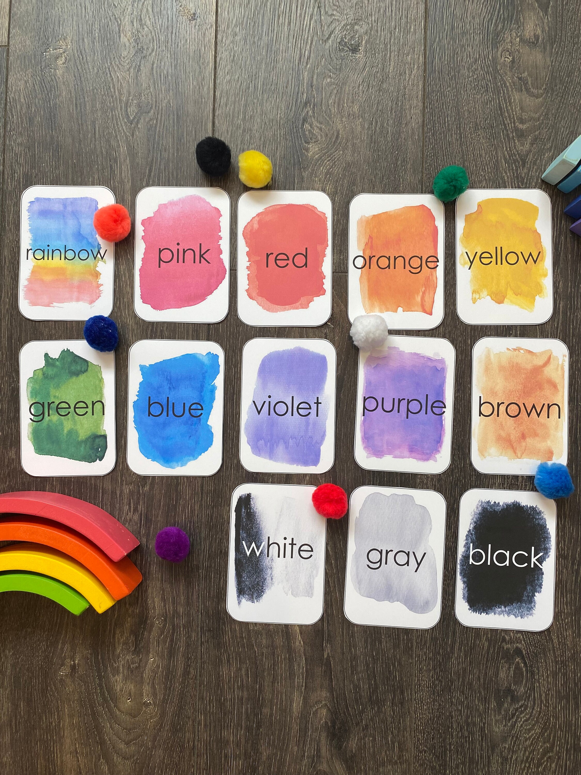 Colors Flash Card Set / Flash Cards for Toddlers / Preschool Printables ...