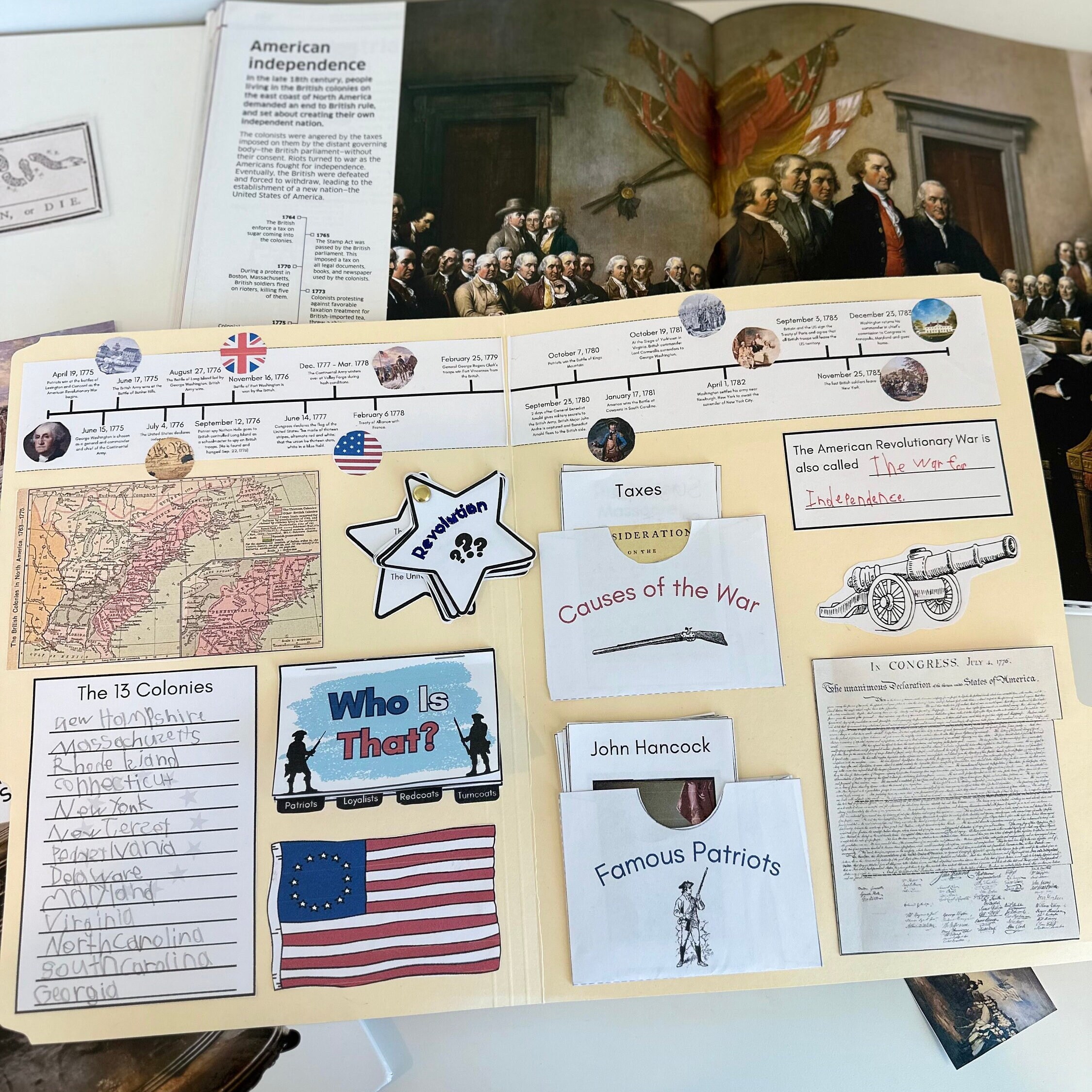 American Revolutionary War Lapbook Kit, Journaling Notebook - Etsy