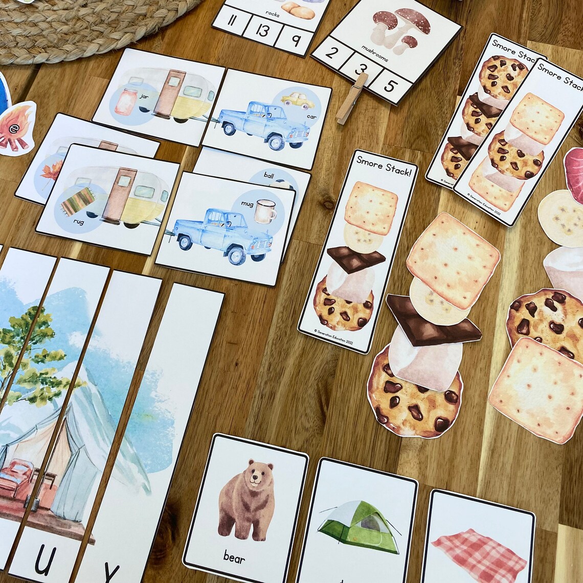 Camping Themed Early Math and Literacy Pack - Etsy
