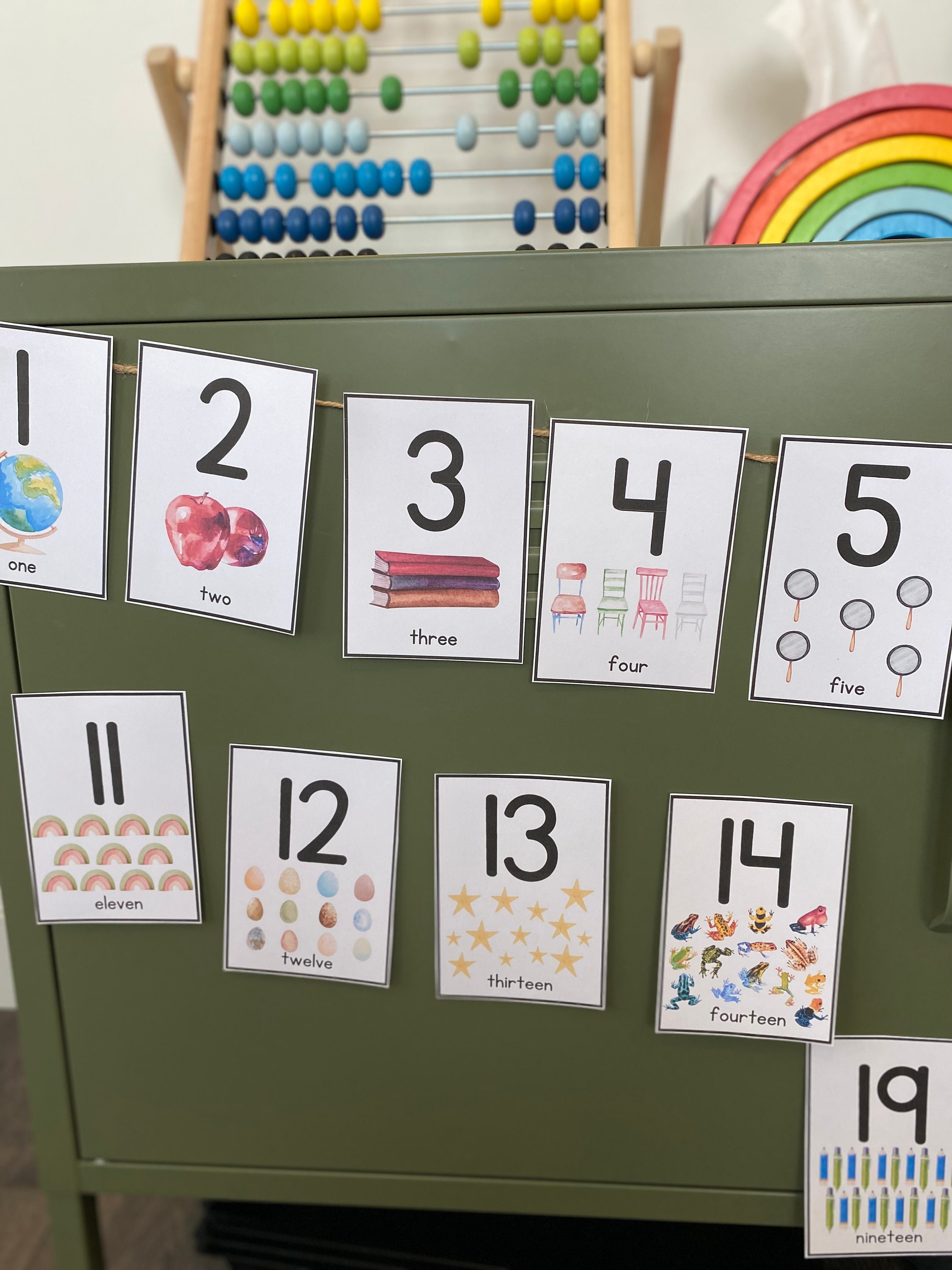 Numbers 1-20 Flash Cards - Etsy