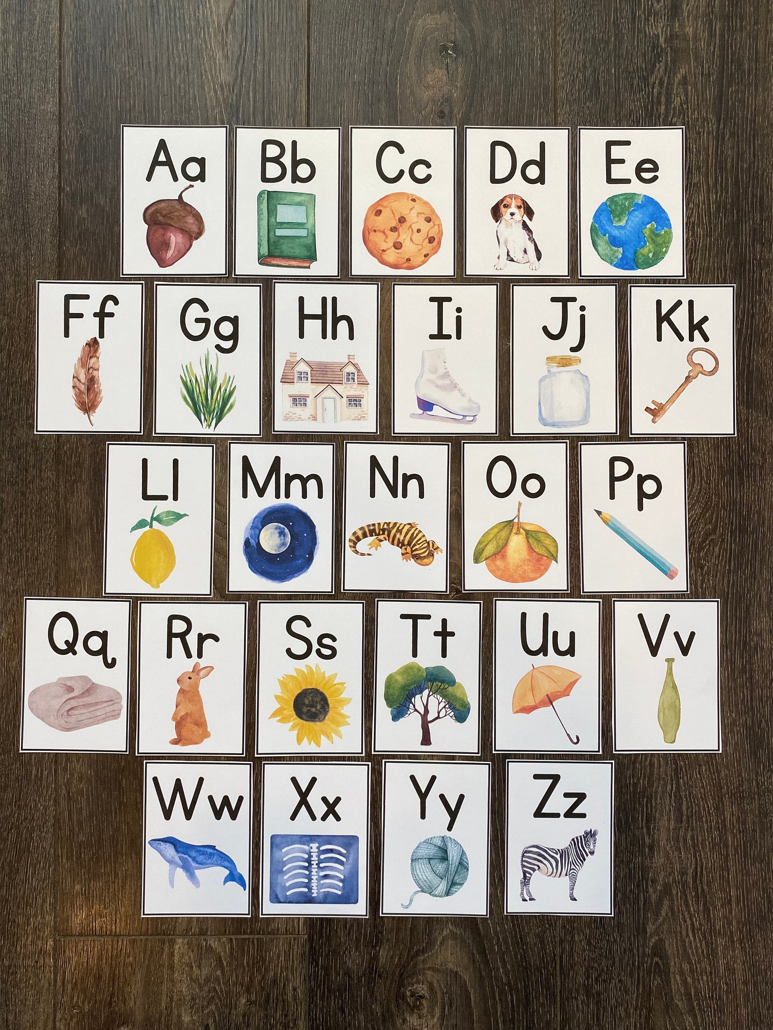 Alphabet Flash Cards - Etsy