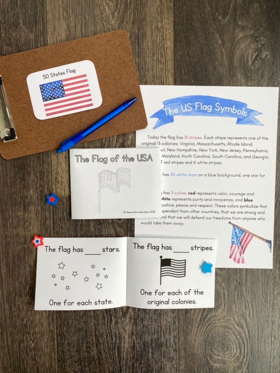 United States Flag History Mini Unit - Etsy