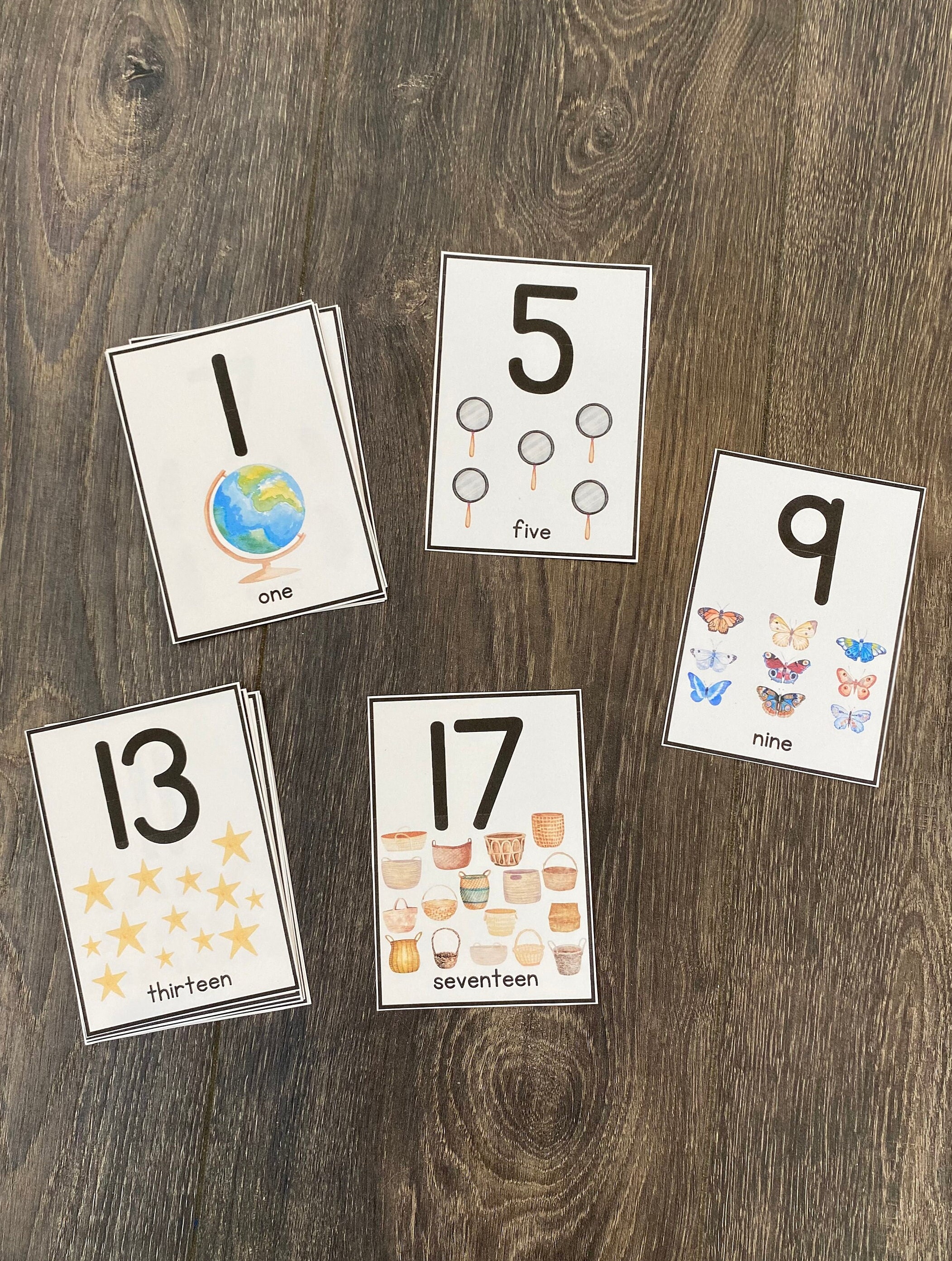Numbers 1-20 Flash Cards - Etsy