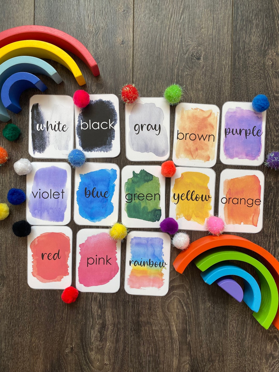 Colors Flash Card Set / Flash Cards for Toddlers / Preschool Printables ...