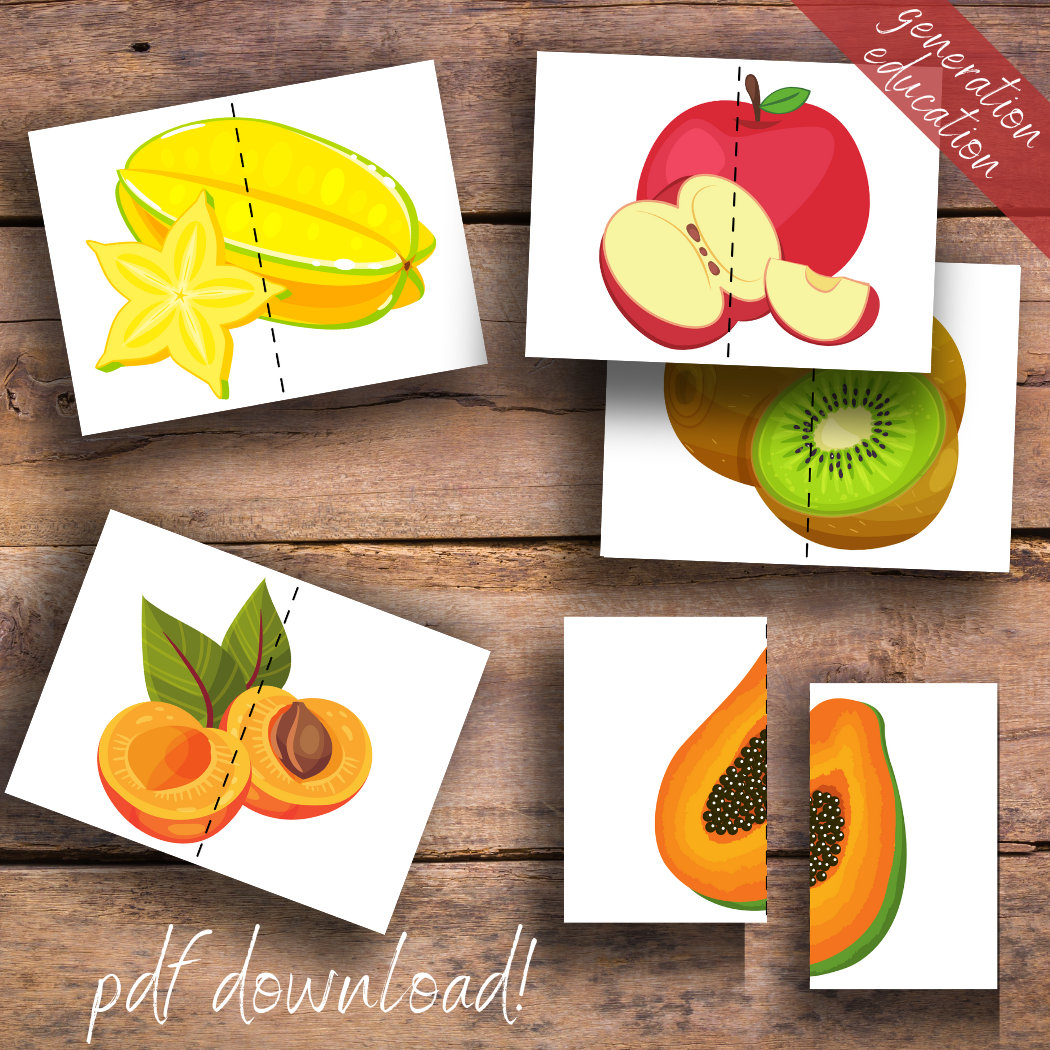 2 Piece Fruit Puzzles - Etsy