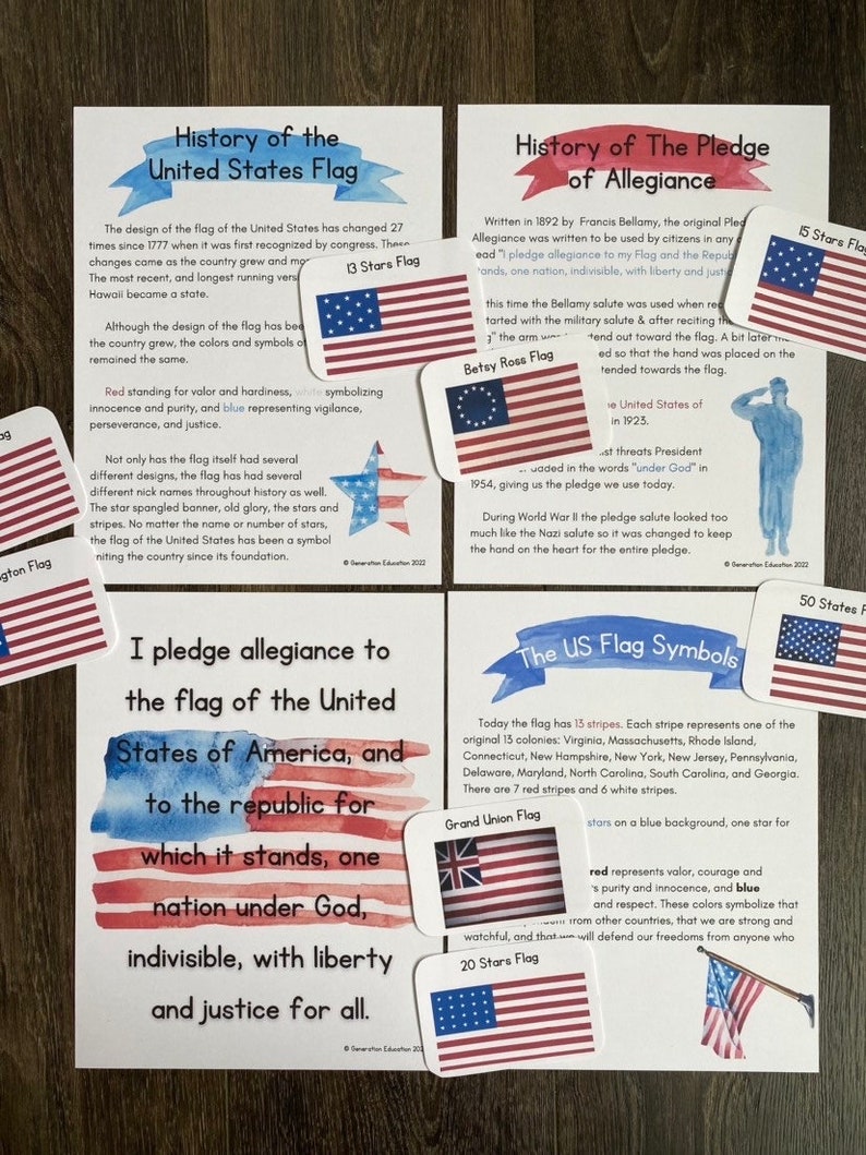United States Flag History Mini Unit - Etsy
