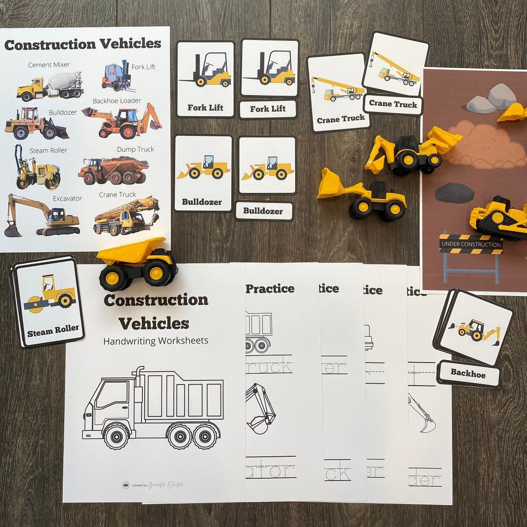 Construction Vehicles Unit - Etsy