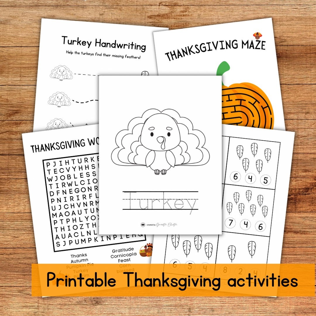 Thanksgiving Activity Bundle - Etsy