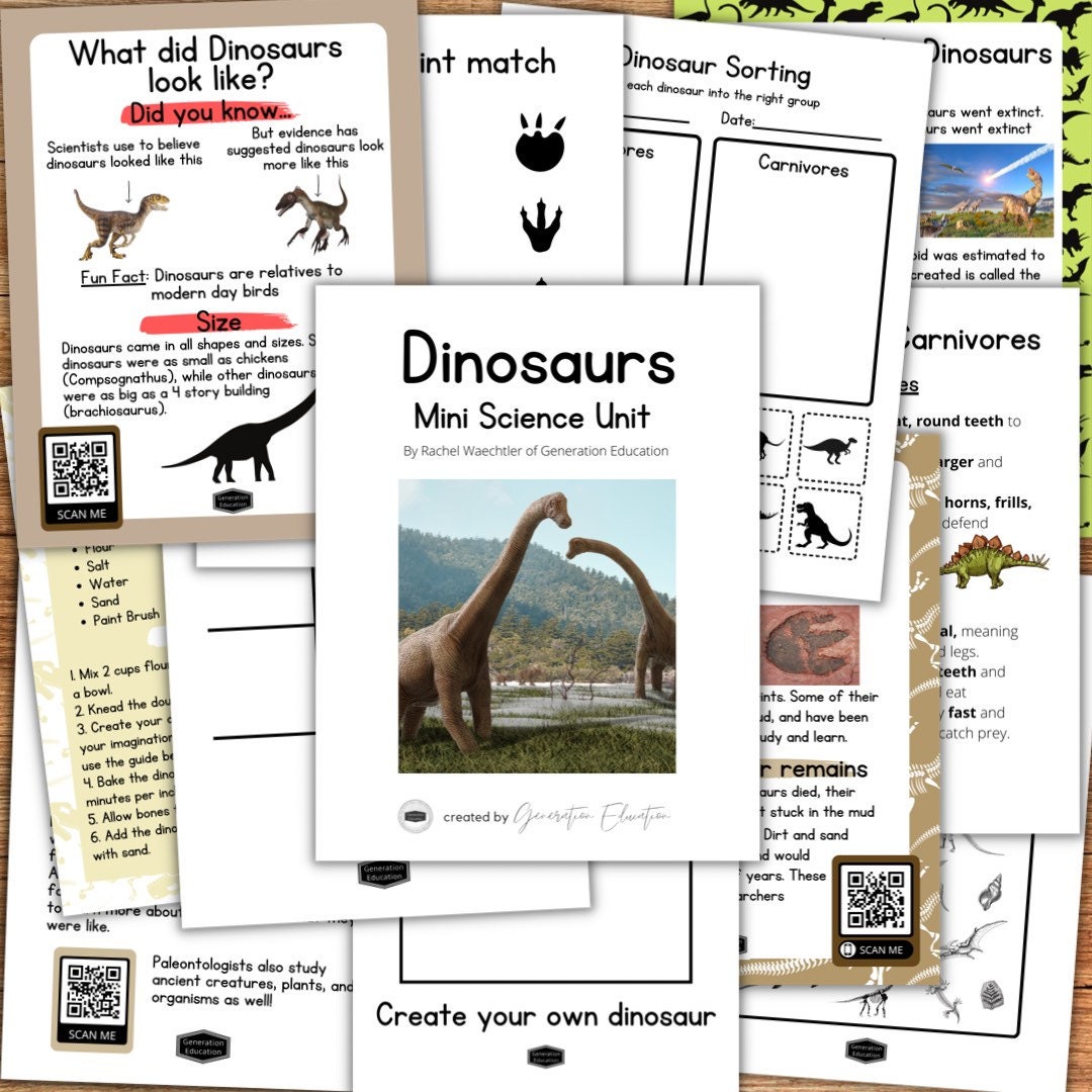 Mini Dinosaur Science Unit - Etsy