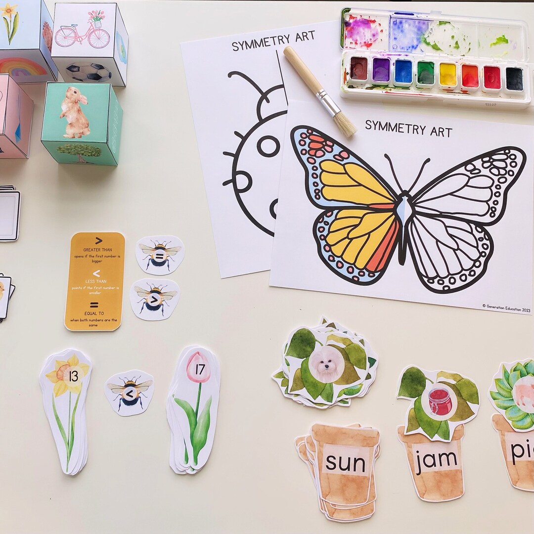 Spring Themed Math & Literacy Bundle, Kindergarten Spring Learning ...