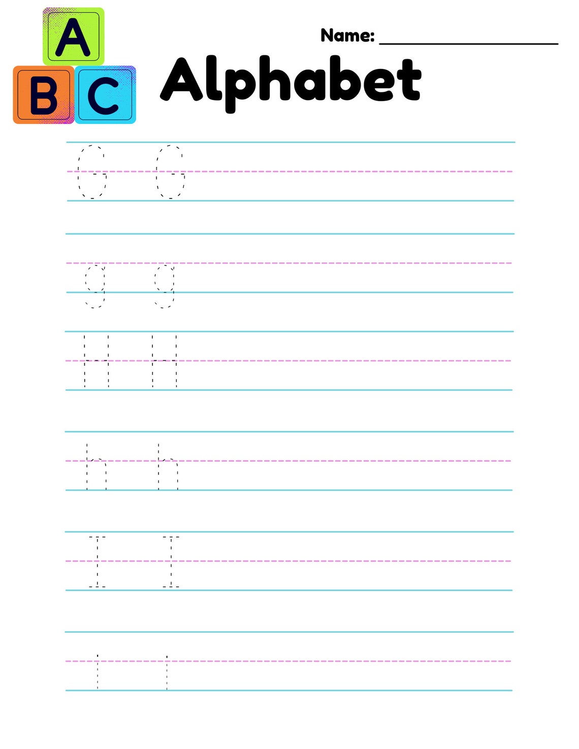 Printable Worksheet, Alphabet Tracing, Word Tracing for Preschool and ...