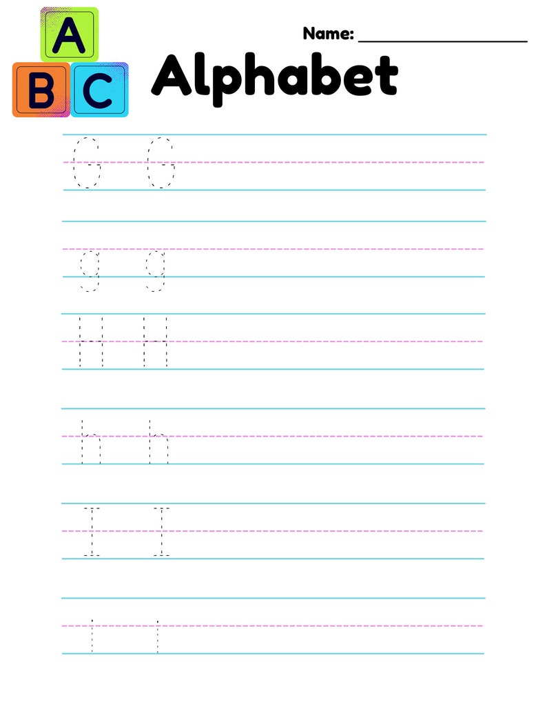 Printable Worksheet, Alphabet Tracing, Word Tracing for Preschool and ...
