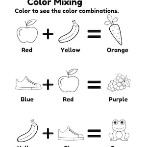 Back to School Printable Activities, Color Worksheets for Preschool ...