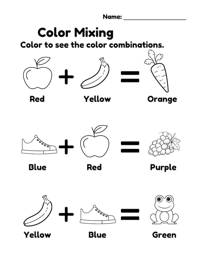 Back to School Printable Activities, Color Worksheets for Preschool ...