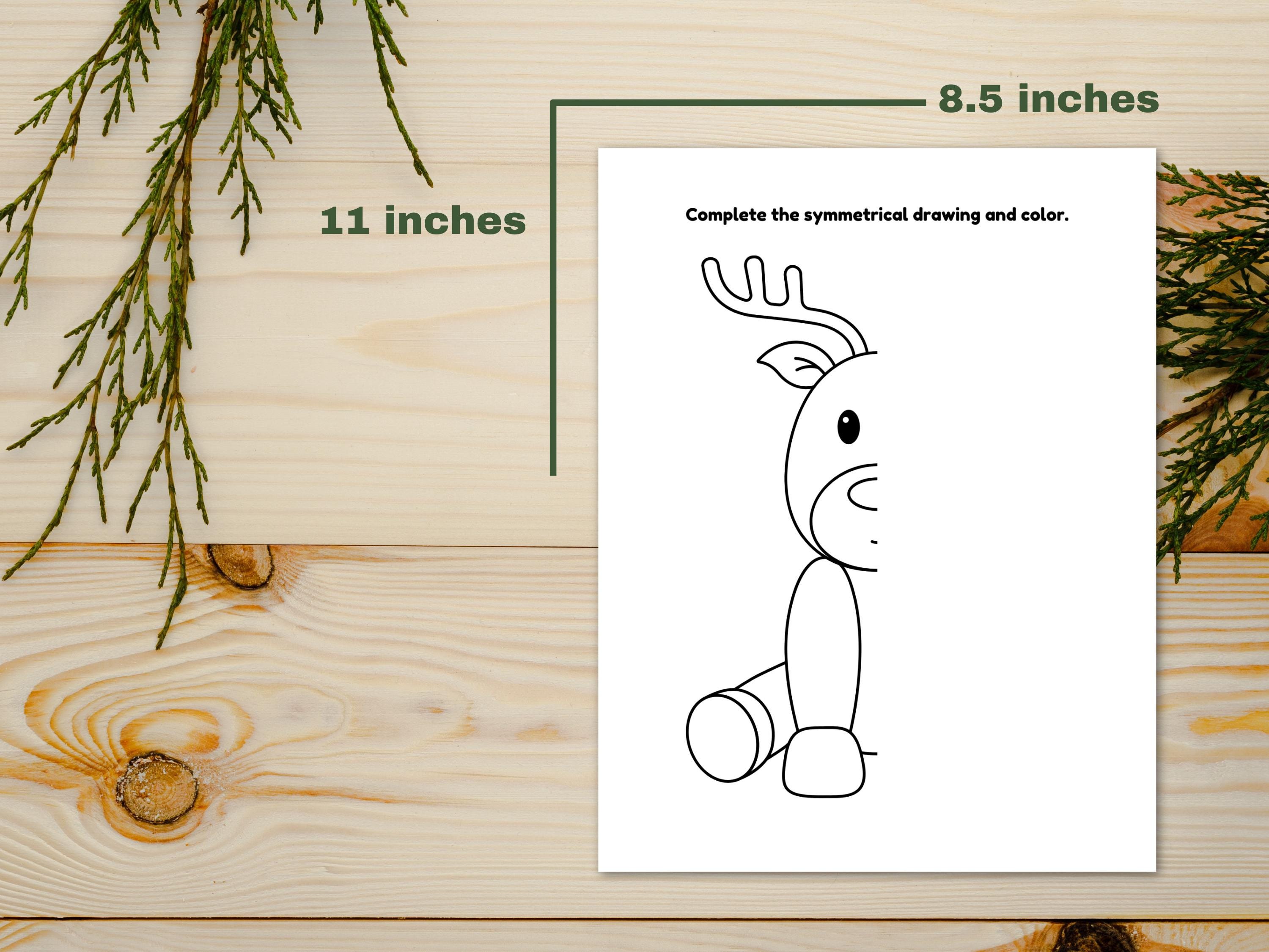 Christmas Symmetry Worksheets: Finish-the-picture Printable (PDF) - Etsy