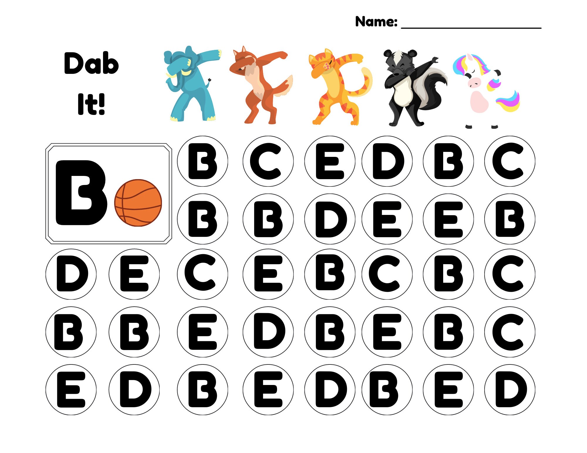 Alphabet Dab It Capital Alphabet Dab It Lowercase - Etsy
