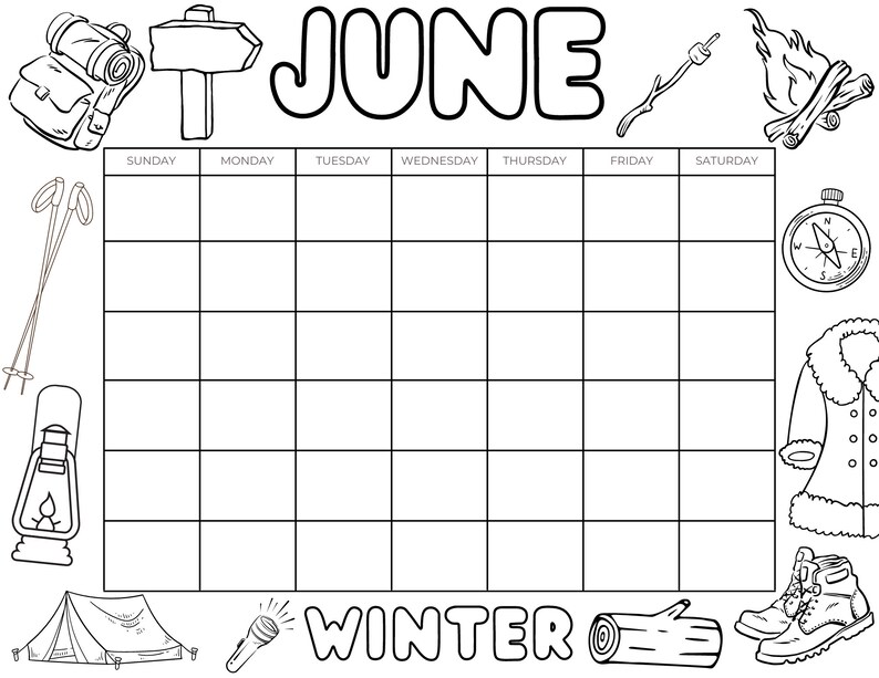 Southern Hemisphere Printable Coloring Calendar, Desk Calendar - Etsy