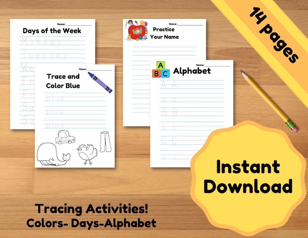 Printable Worksheet, Alphabet Tracing, Word Tracing for Preschool and ...