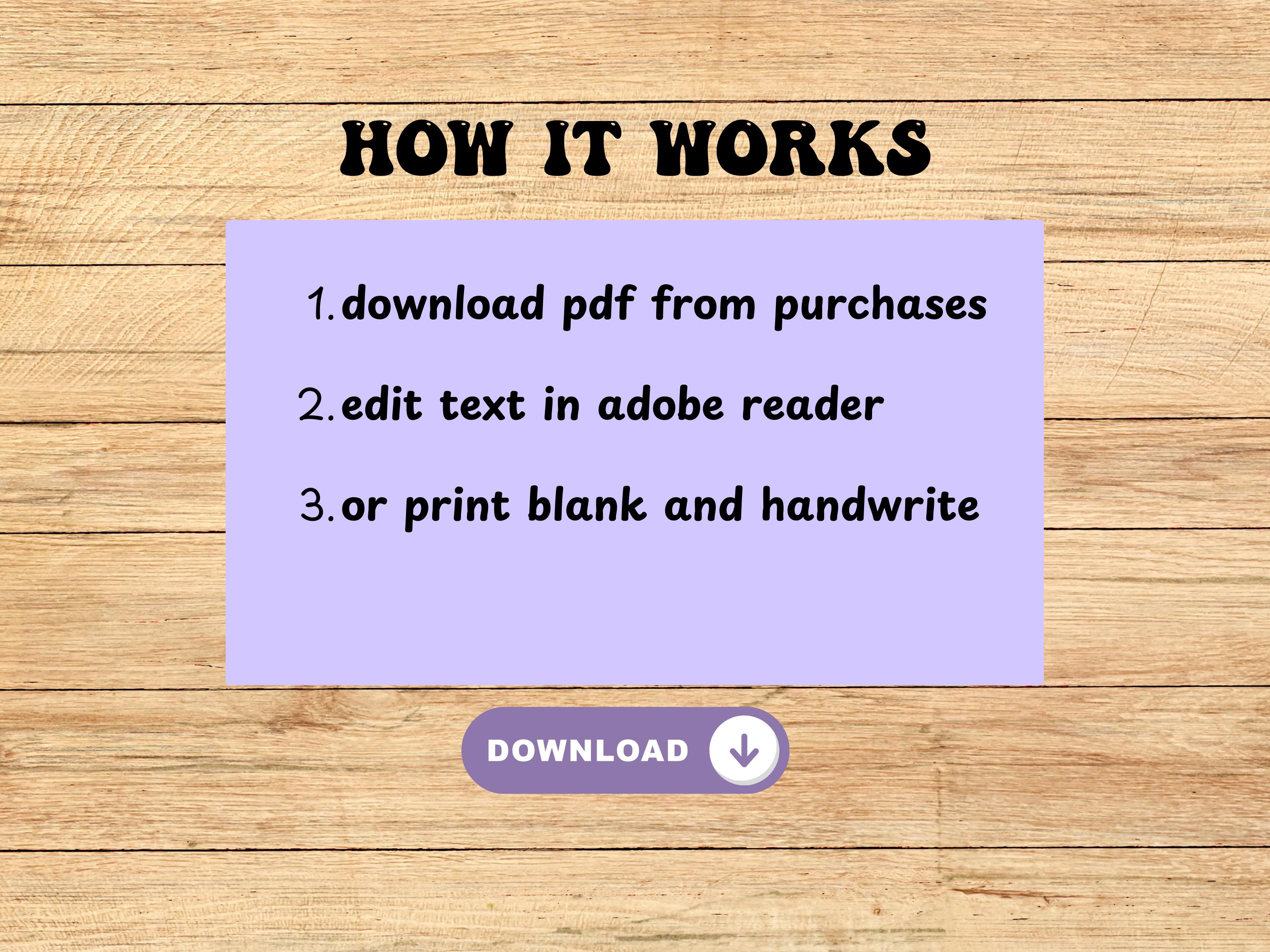 Printable Responsibility Chart for Kids and Adults | Editable Daily and ...