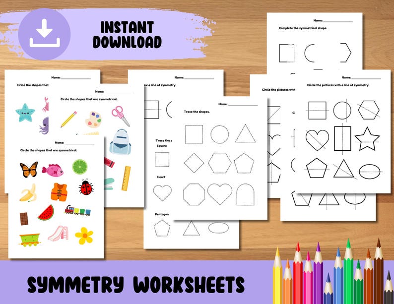 Symmetry Worksheets for Kids - Printable PDF Activities for Shape ...