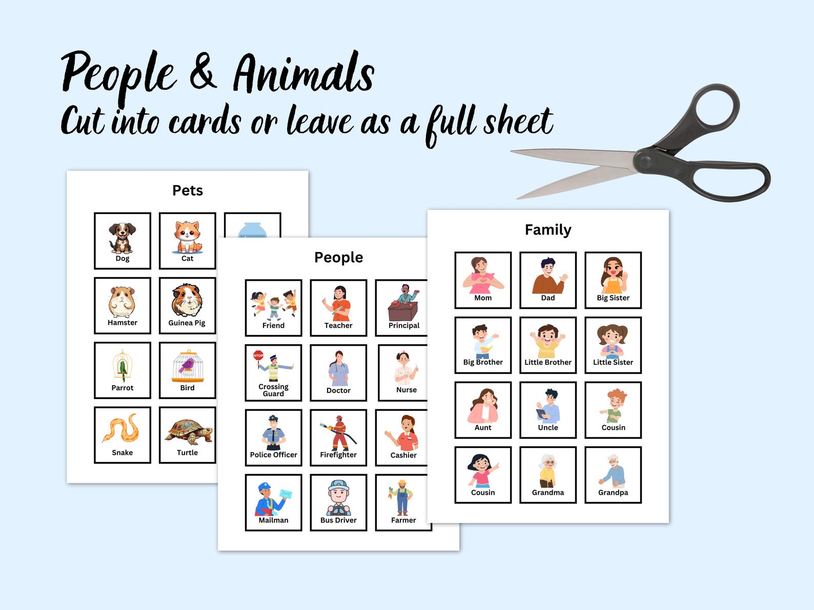 Printable Communication Cards for Nonverbal Kids & Families 11x8.5 PDF ...