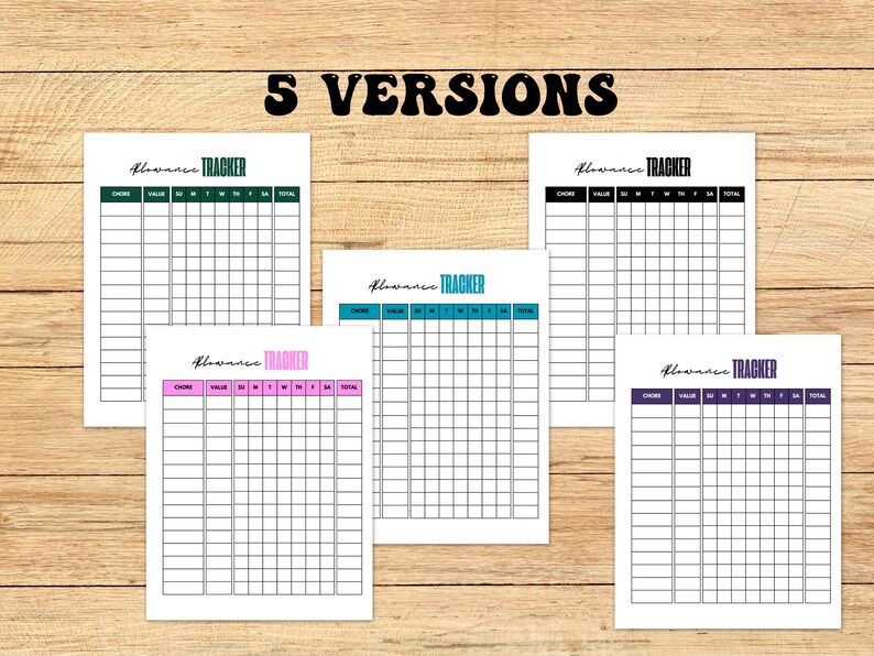Printable Kids Chore Chart: Editable Weekly Allowance Tracker (PDF) - Etsy