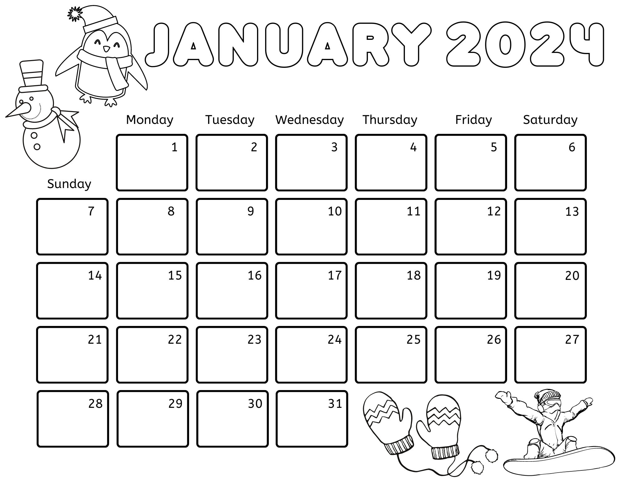 Kids Coloring Calendar 2023-2024 School Year - Etsy
