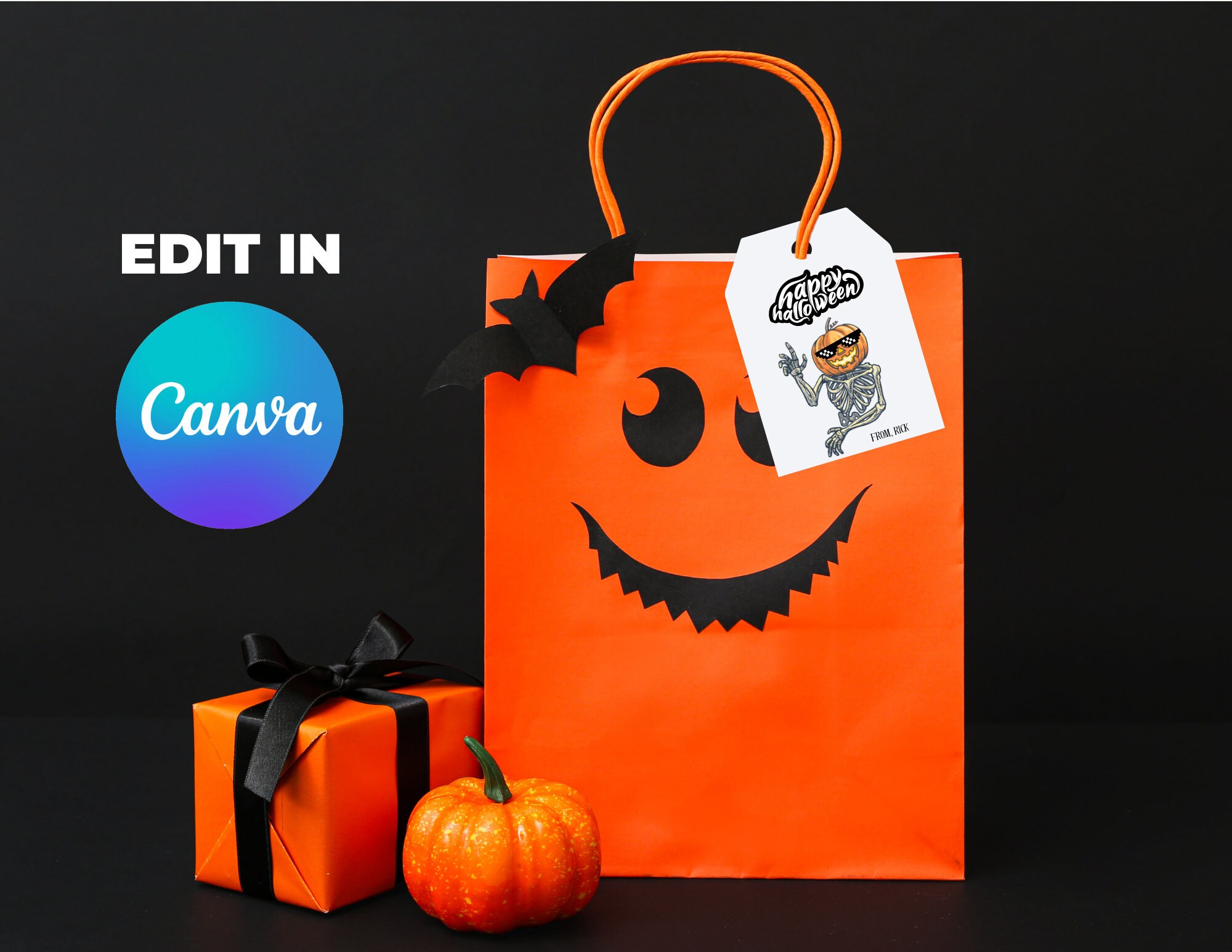 Editable Halloween Gift Bag Tags and Labels for Goodie Bags or Trick or ...