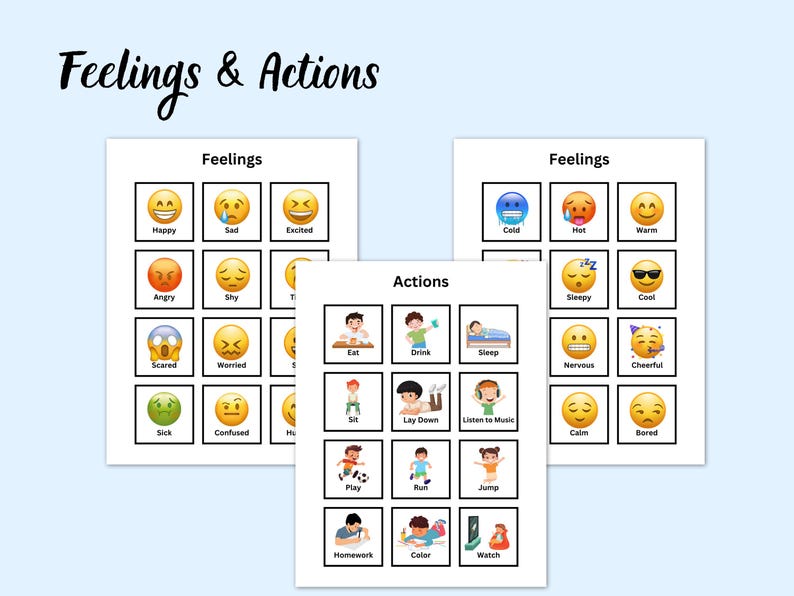 Printable Communication Cards for Nonverbal Kids & Families 11x8.5 PDF ...