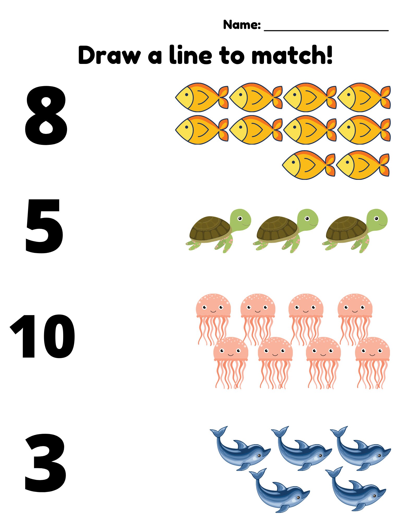 Printable Worksheet, Number Tracing Worksheet and Counting Worksheet - Etsy