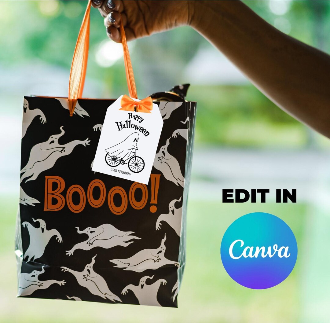 Editable Halloween Gift Bag Tags and Labels for Goodie Bags or Trick or ...
