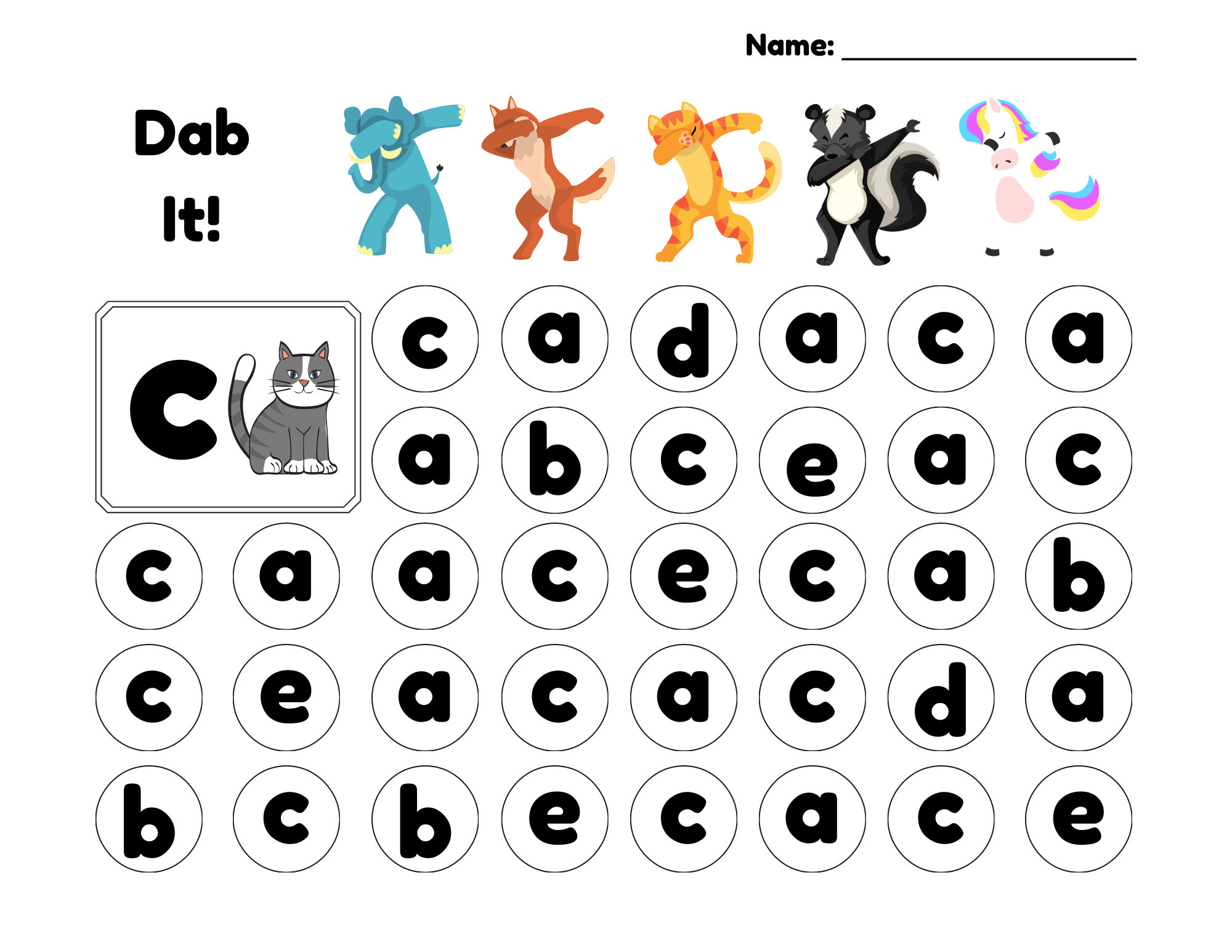 Alphabet Dab It Capital Alphabet Dab It Lowercase - Etsy