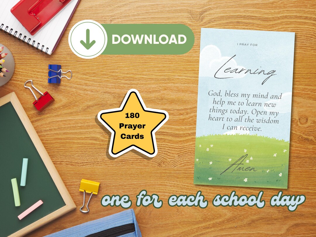 180 Printable Prayer Cards for Kids: Christian Affirmations (digital ...