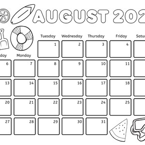 Kids Coloring Calendar 2023-2024 School Year - Etsy