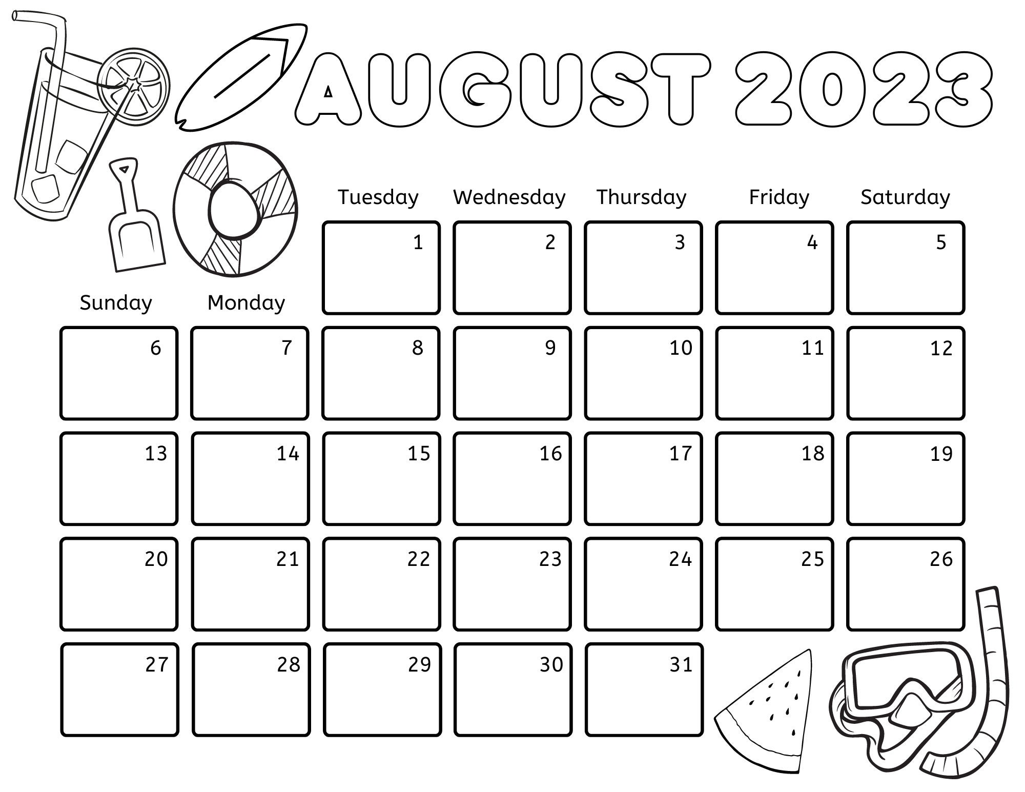 Kids Coloring Calendar 2023-2024 School Year - Etsy