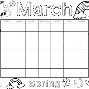 Printable 12-month Coloring Calendar for Kids – Engaging Activity for ...