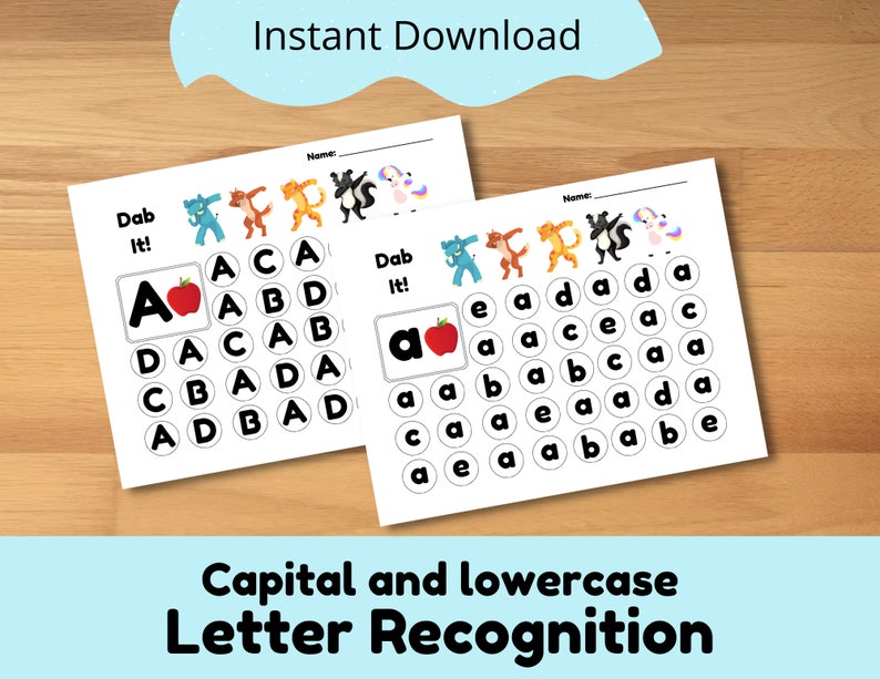 Alphabet Dab It Capital, Alphabet Dab It Lowercase - Etsy