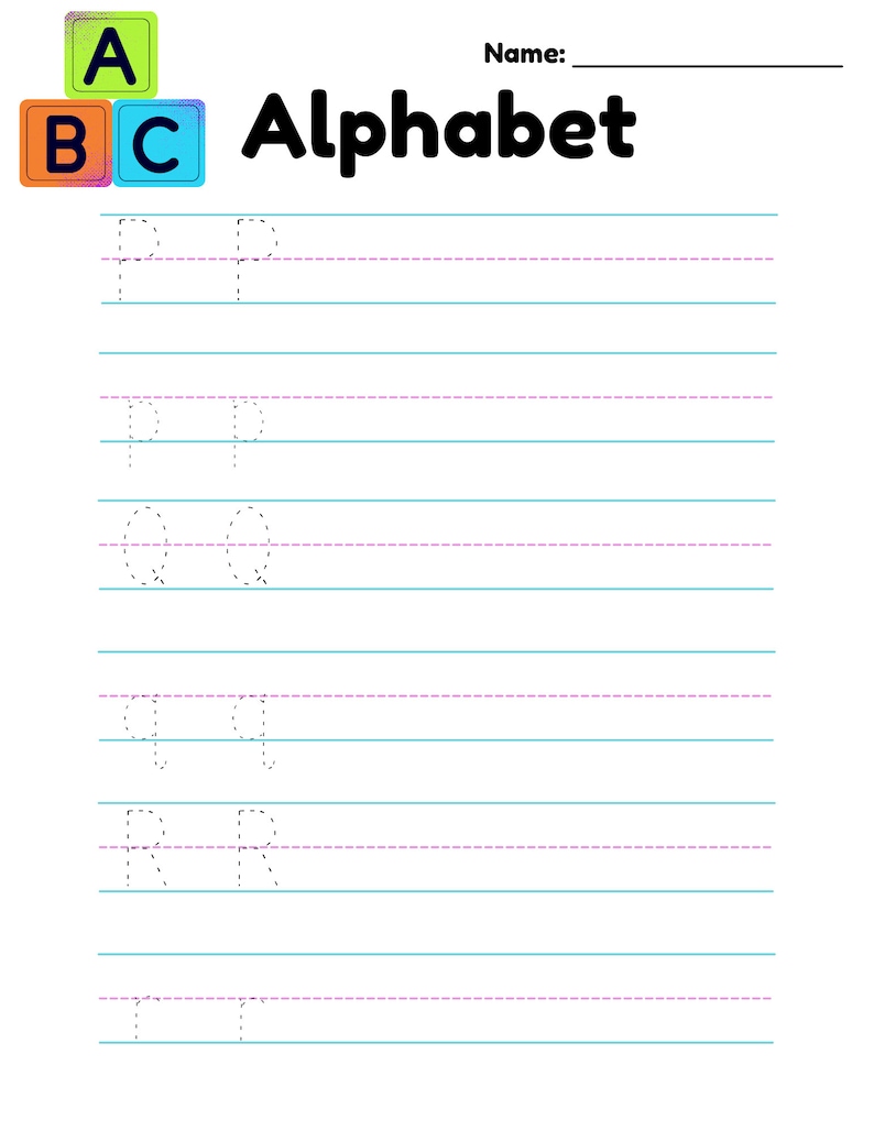 Printable Worksheet, Alphabet Tracing, Word Tracing for Preschool and ...