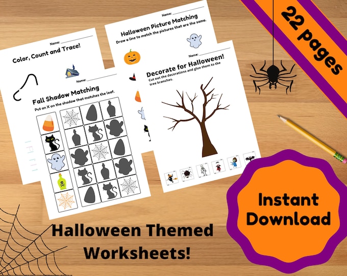 Printable Halloween Trace & Color Sheets Tracing Worksheets for ...