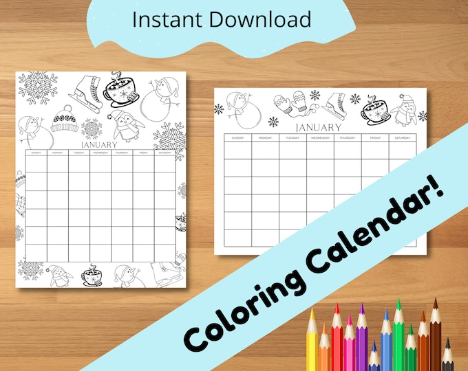 12 Month Coloring Book, Coloring Pages for Adults, Coloring Books for ...