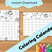Printable Coloring Calendar for Kids: Themed Monthly Designs (PDF ...