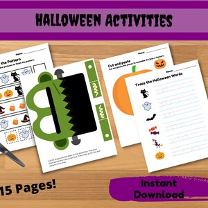 Printable Halloween Activities, Printable Halloween Masks - Etsy
