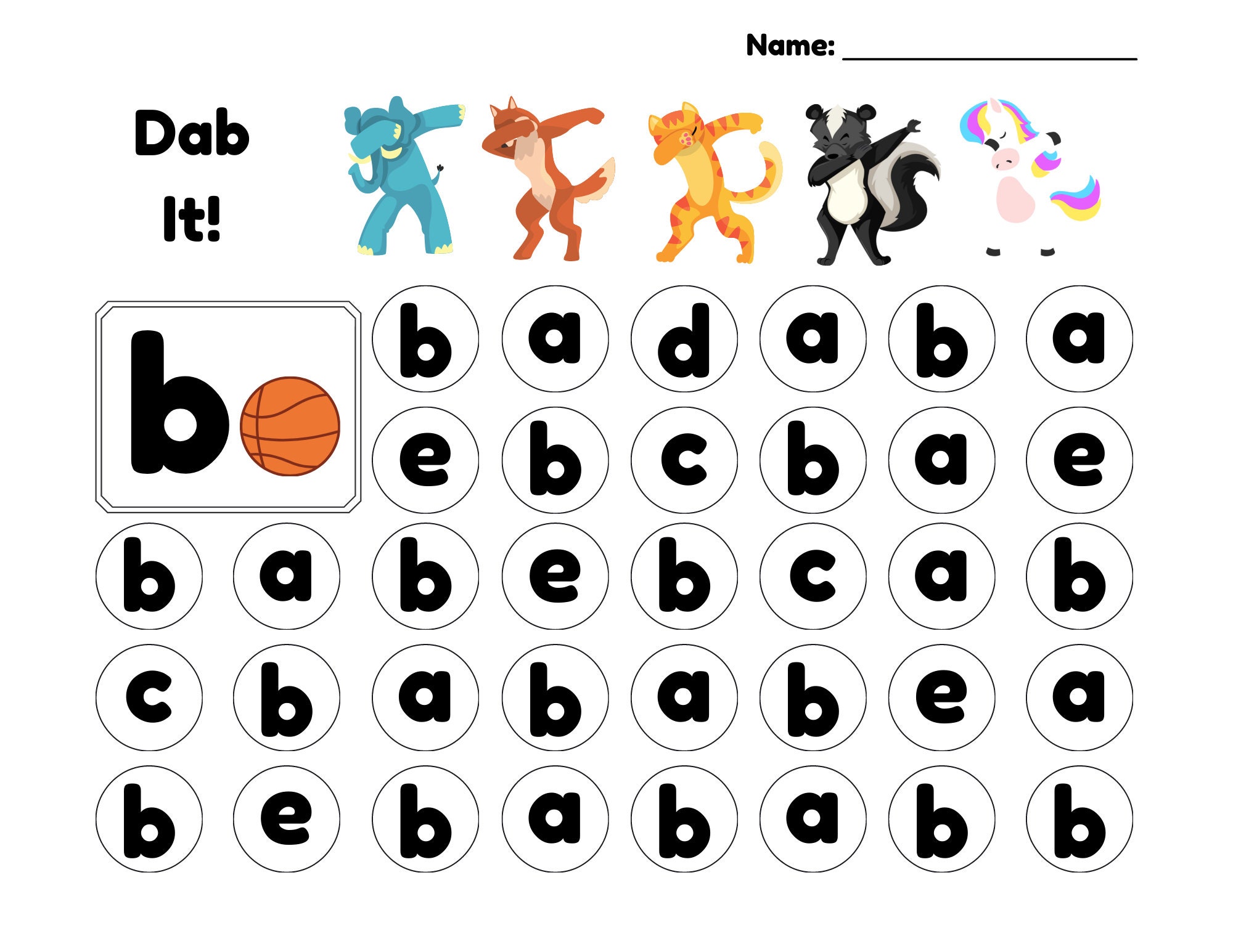Alphabet Dab It Capital Alphabet Dab It Lowercase - Etsy