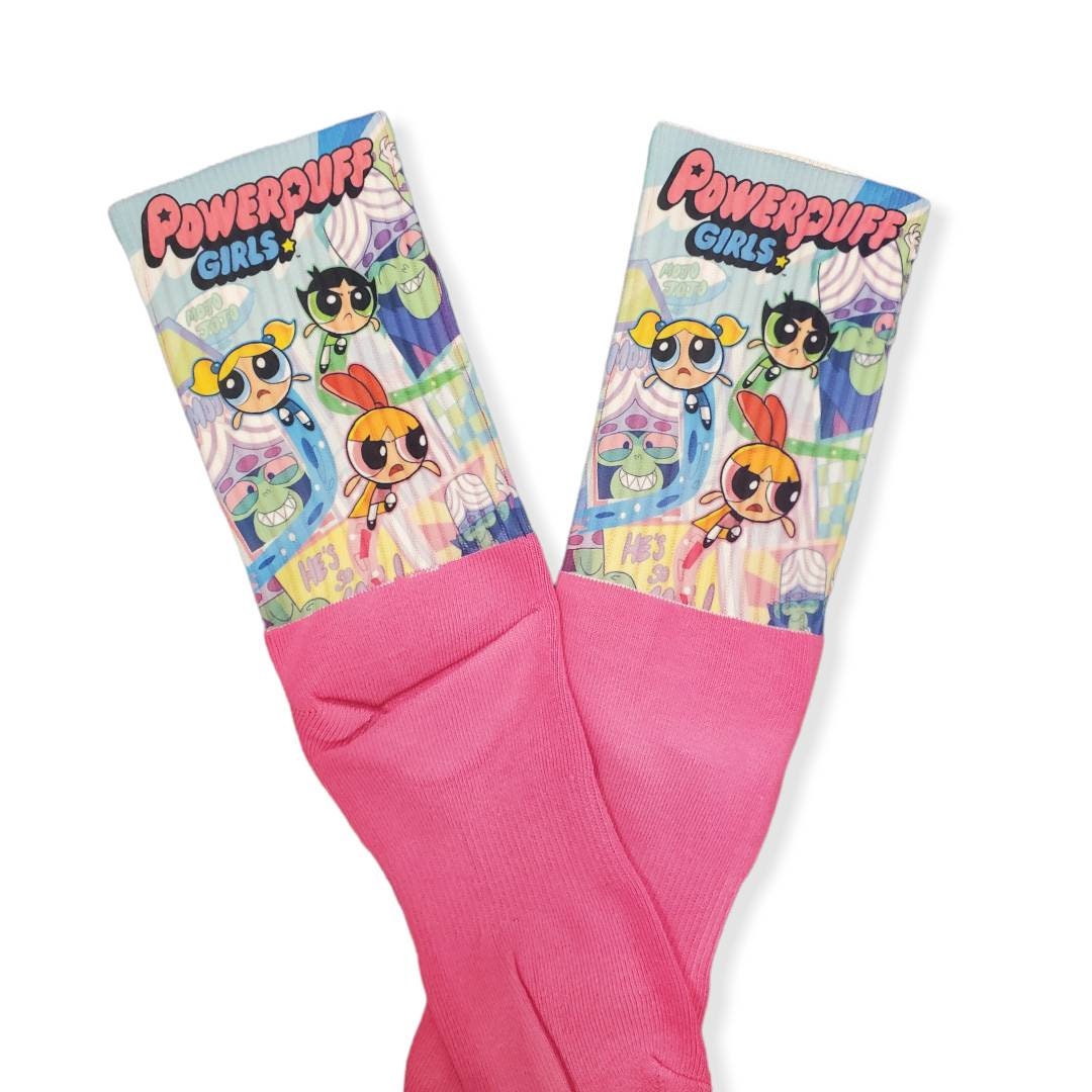 Power Girls With Puff Custom Printed Socks Personalized Socks Photo ...