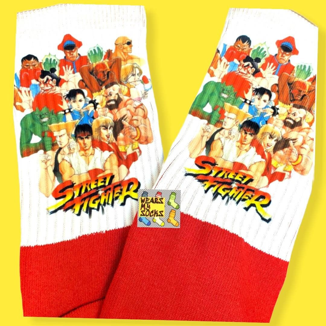 Street With Fighter Socks Vintage Arcade Sock Ivf Gift - Etsy