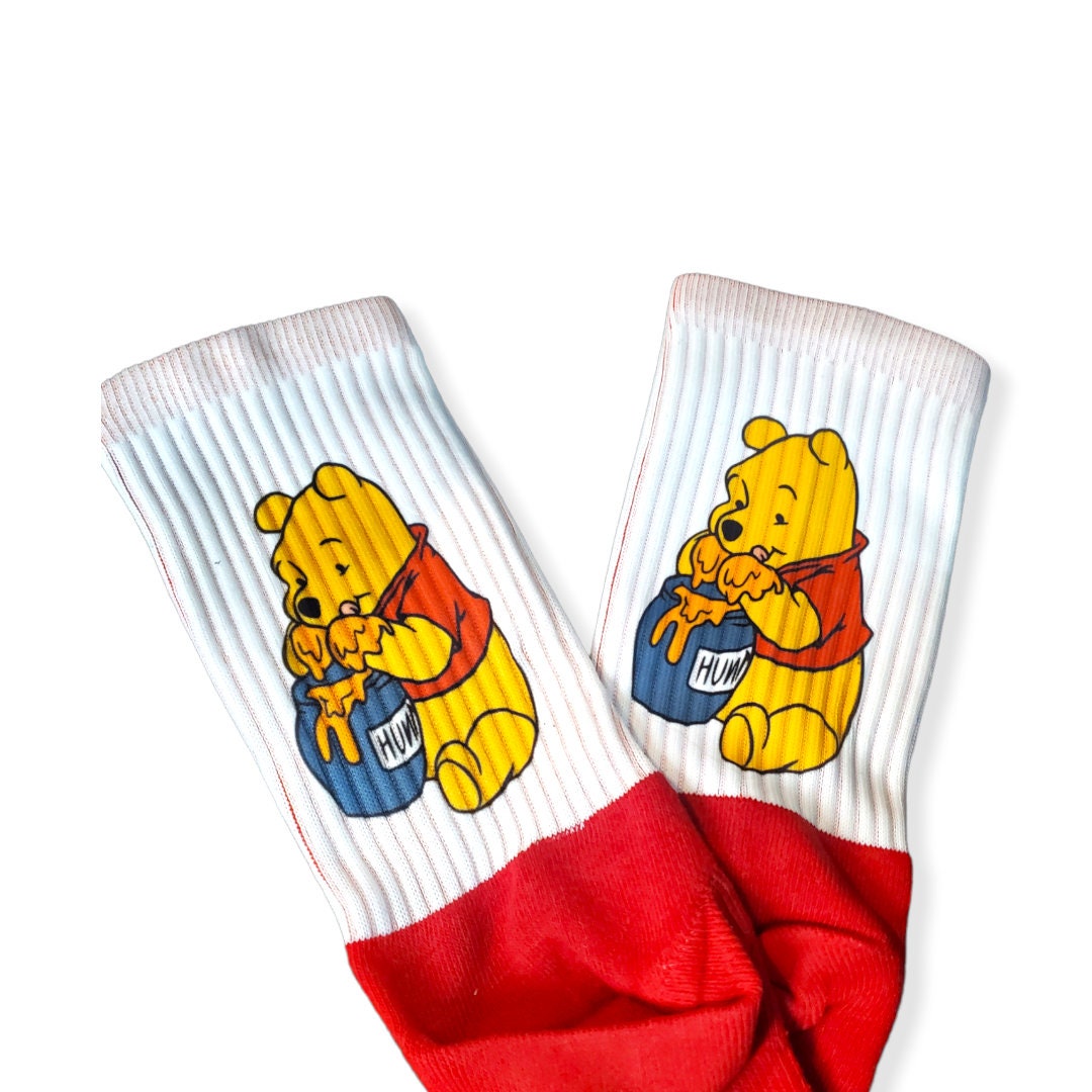 Winniie Poohbear Custom Printed Personalize Graphic Sock - Etsy