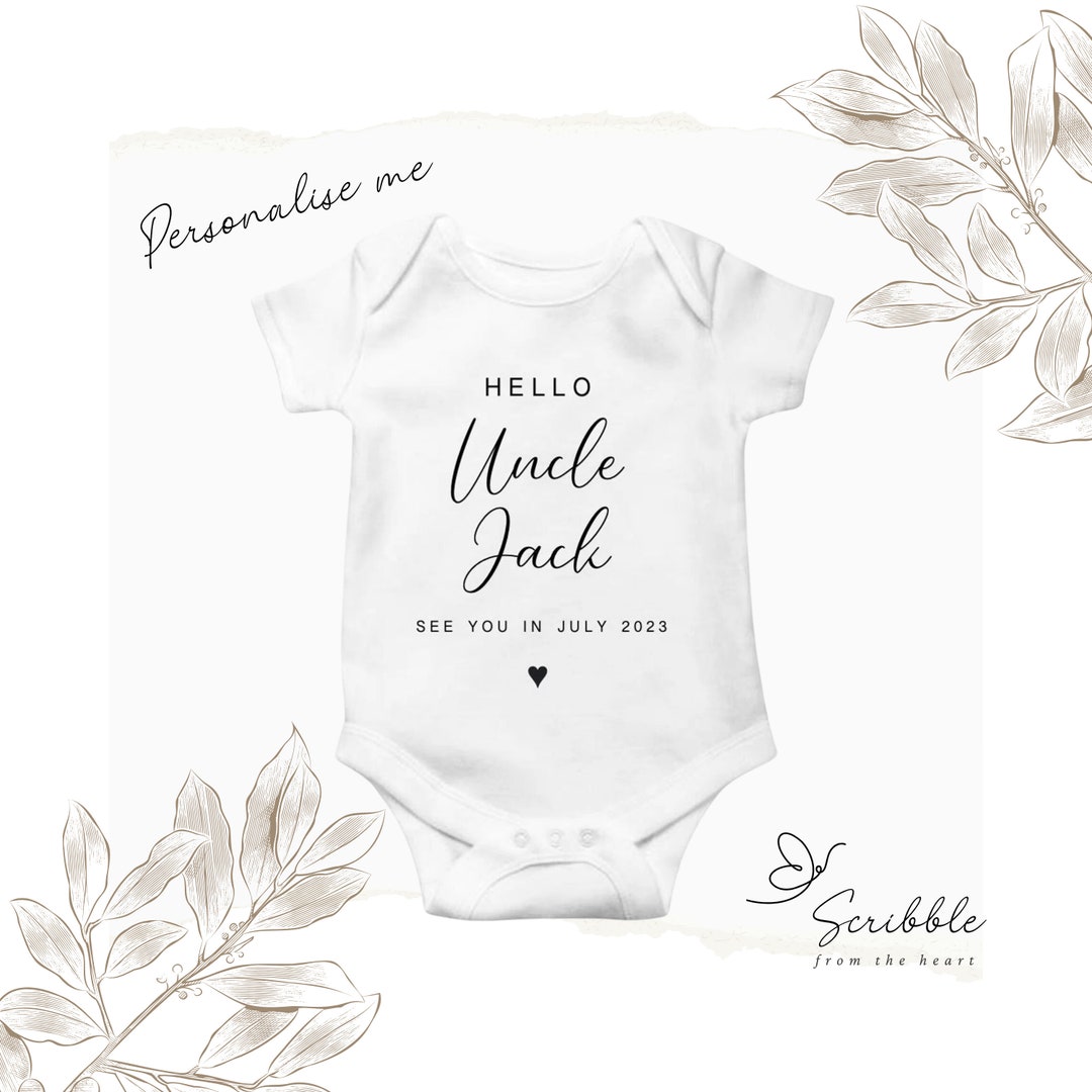 Pregnancy Baby Announcement Baby Grow Unisex Gift for Auntie and Uncle ...