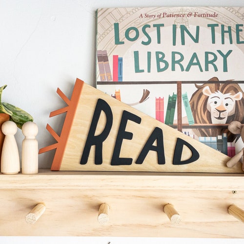 Read More Books Wood Pennant Flag Banner Nursery Decor - Etsy